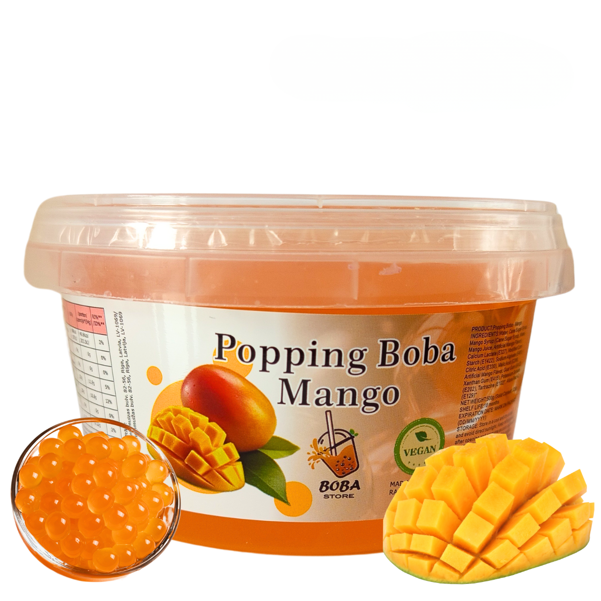 Mango popping boba – burbuļtējas bumbiņas dzērieniem – BOBA store