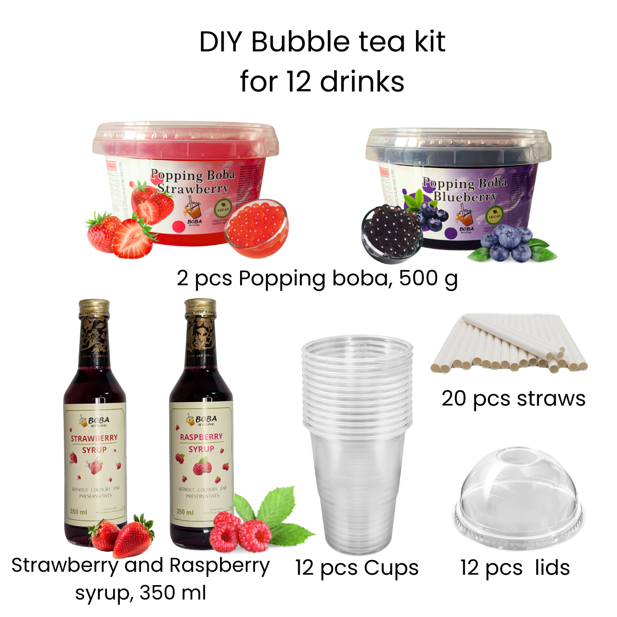 DIY Bubble Tea Kit for 12 Drinks – BOBA store
